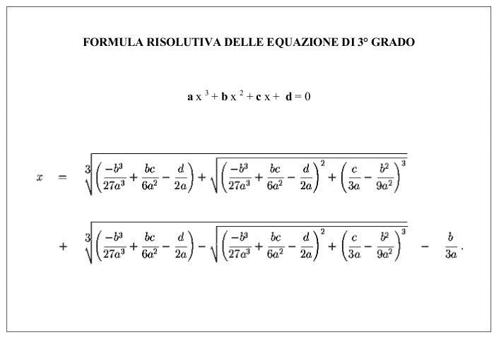 MassimoAmato.com - Formule risolutive delle equazioni di III e IV grado